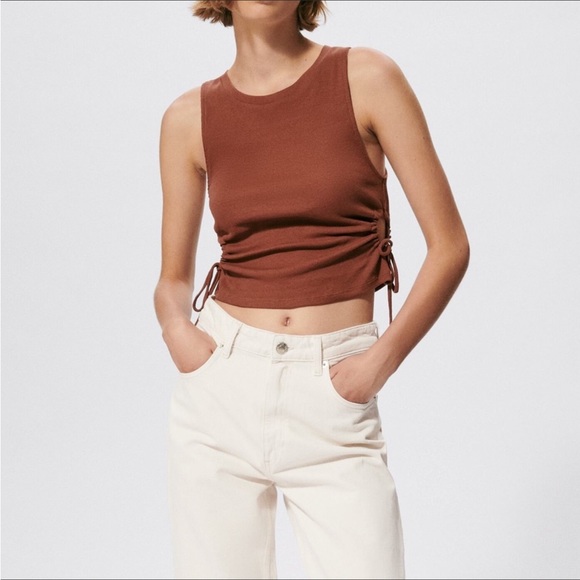 Zara | Tops | Zara Ribbed Tank Top With Side Cutouts | Poshmark
